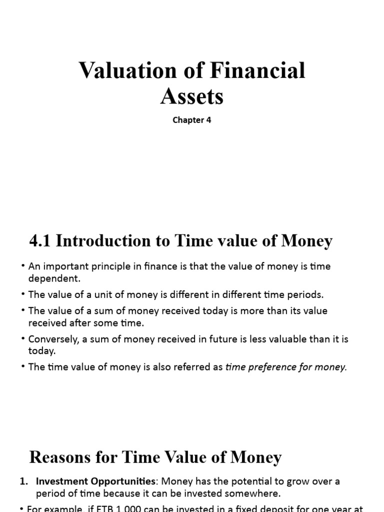 Chapter 4 Valuation of Financial Assets | PDF | Bonds (Finance) | Cost ...