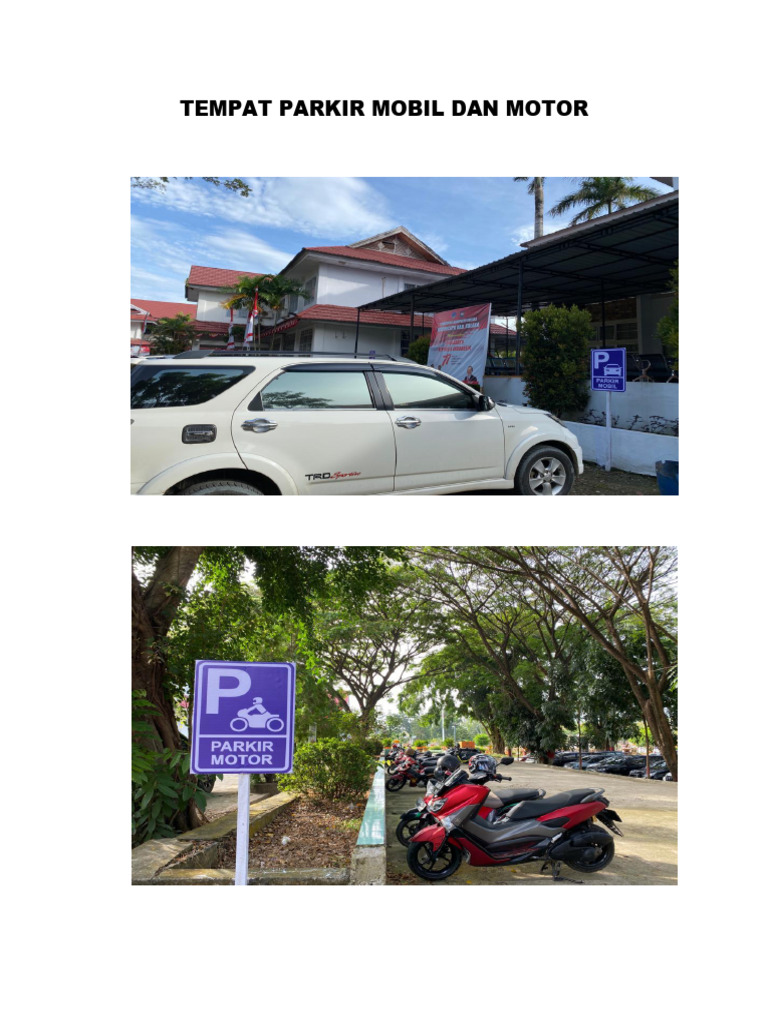 Panduan Tempat Parkir Mobil dan Motor | PDF
