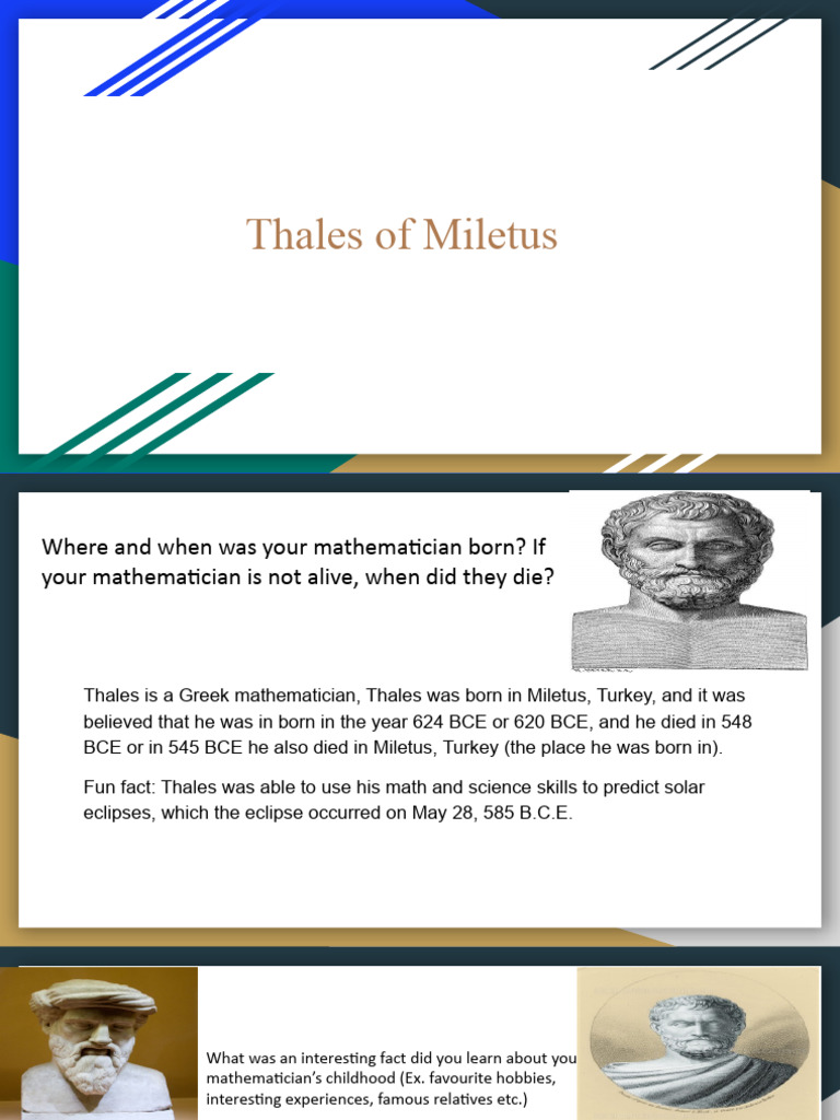 Thales of Miletus | PDF | Triangle | Mathematics