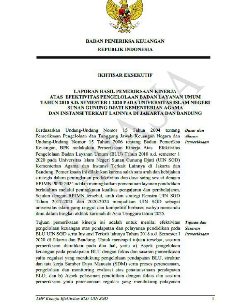 26. LHP (Laporan Hasil Pemeriksaan) BPK | PDF