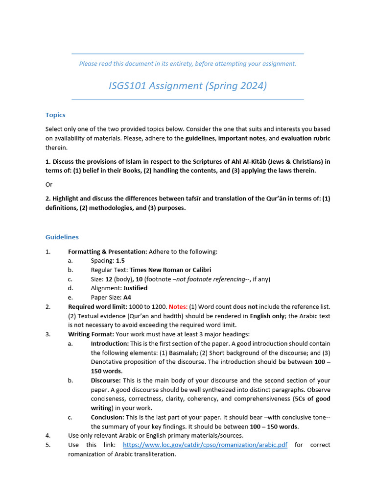 ISGS101 Assignment (Spring 2024) | PDF | Plagiarism | Citation