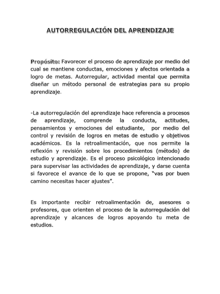 Lect - 2 AUTORREGULACIÓN T | PDF