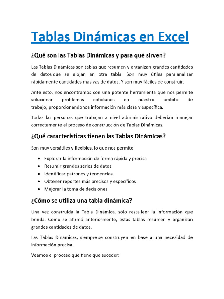 Tablas Dinamica | PDF | Información | Toma de decisiones