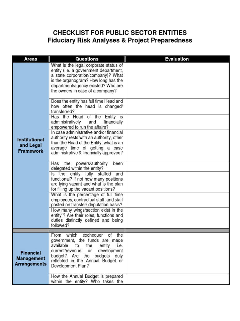 Checklist for Public Sector Entities | PDF | Procurement | Budget