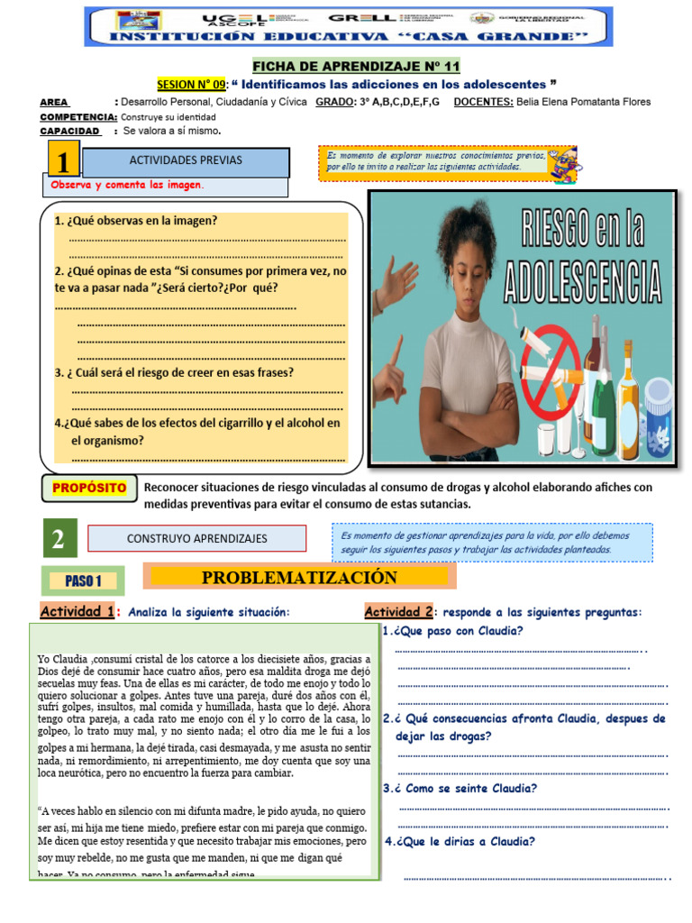 FICHA DE APRENDIZAJE Nº 11 - Tercero | Descargar gratis PDF | Cannabis ...