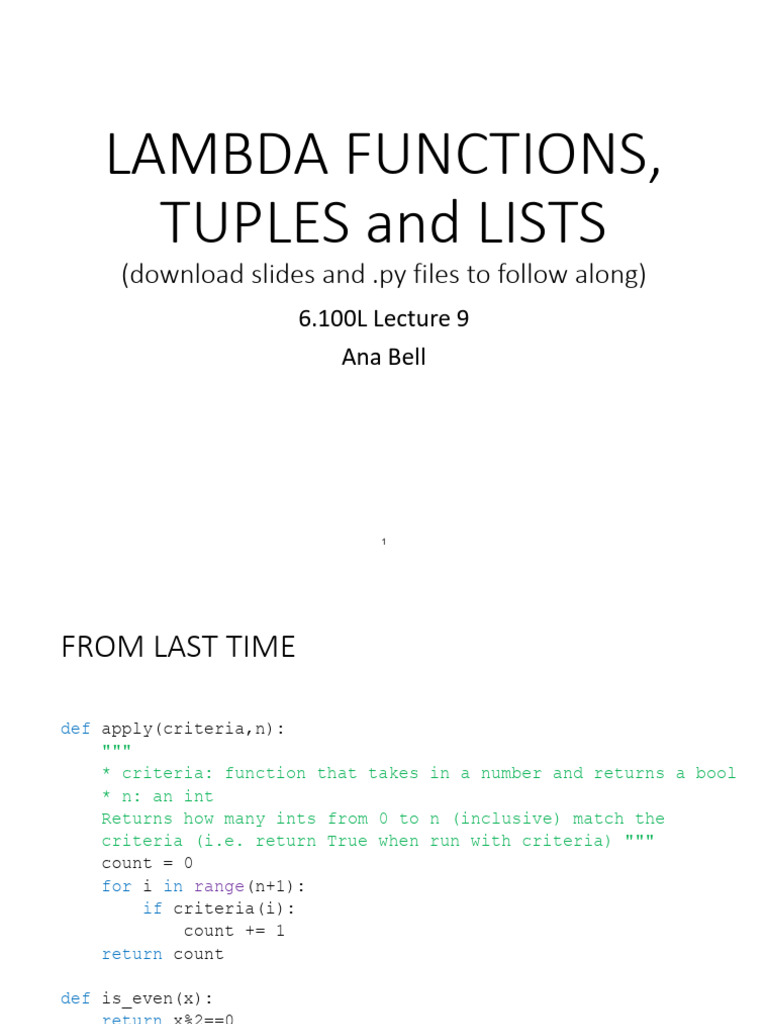 mit6_100l_f22_lec09 | PDF | Anonymous Function | Computer Science