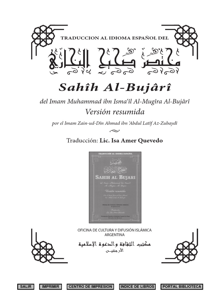 Sahih Al Bujari. Version para Imprimir 10 1 | PDF | Hadith | Mahoma
