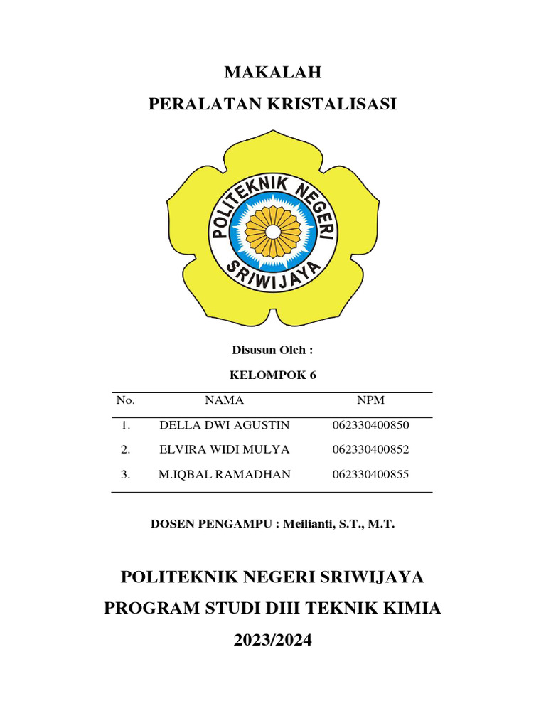 Alat Kristalisasi dalam Teknik Kimia | PDF