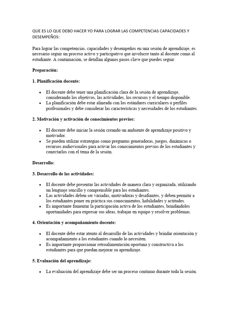 Que Es Lo Que Debo Hacer Yo para Lograr Las Competencias Capacidades y ... Que Es Lo Que Debo Hacer Yo para Lograr Las Competencias Capacidades y ...