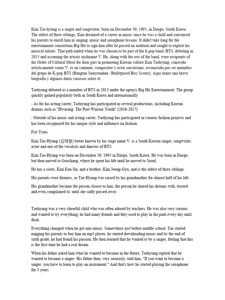 Kim Tae Hyung | PDF