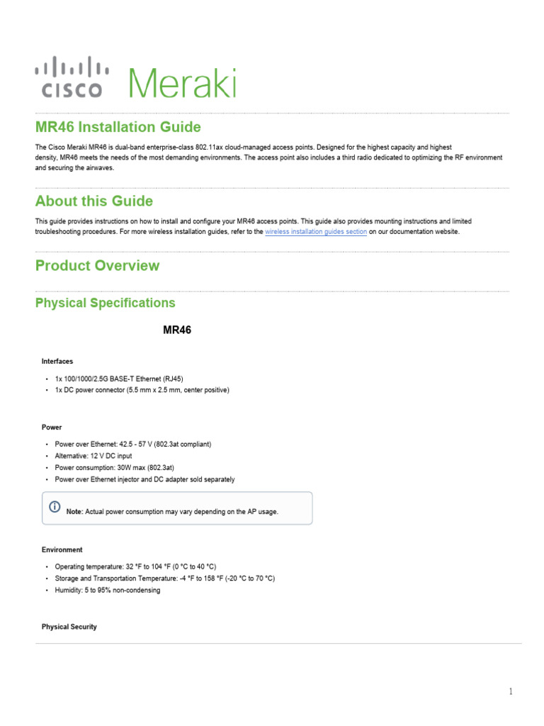 MR46 Installation Guide | Download Free PDF | Ip Address | Wireless Access Point