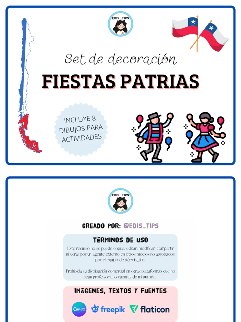 Decoración Imprimible Fiestas Patrias Chile | PDF | Chile | Símbolos ...