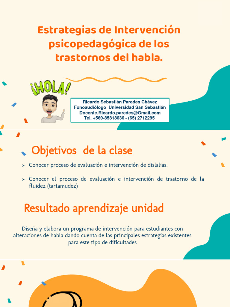 Estrategias de Intervención Psicopedagógica de Los Trastornos Del Habla ...