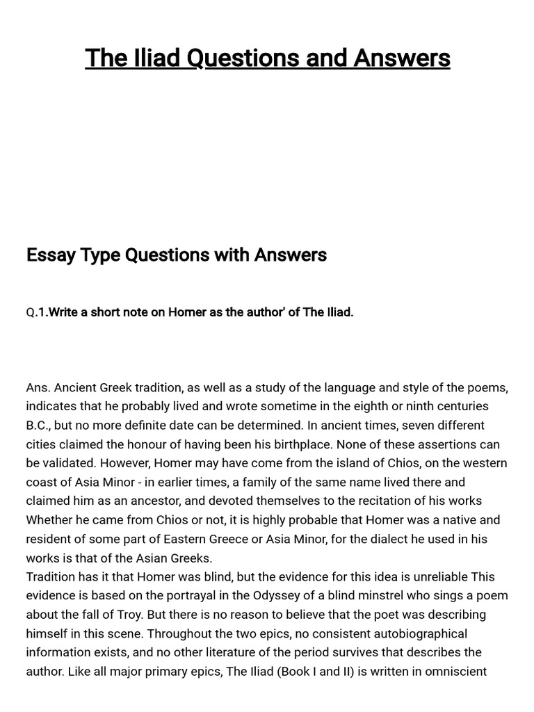 The Iliad: Key Themes and Analysis | PDF | Iliad | Achilles