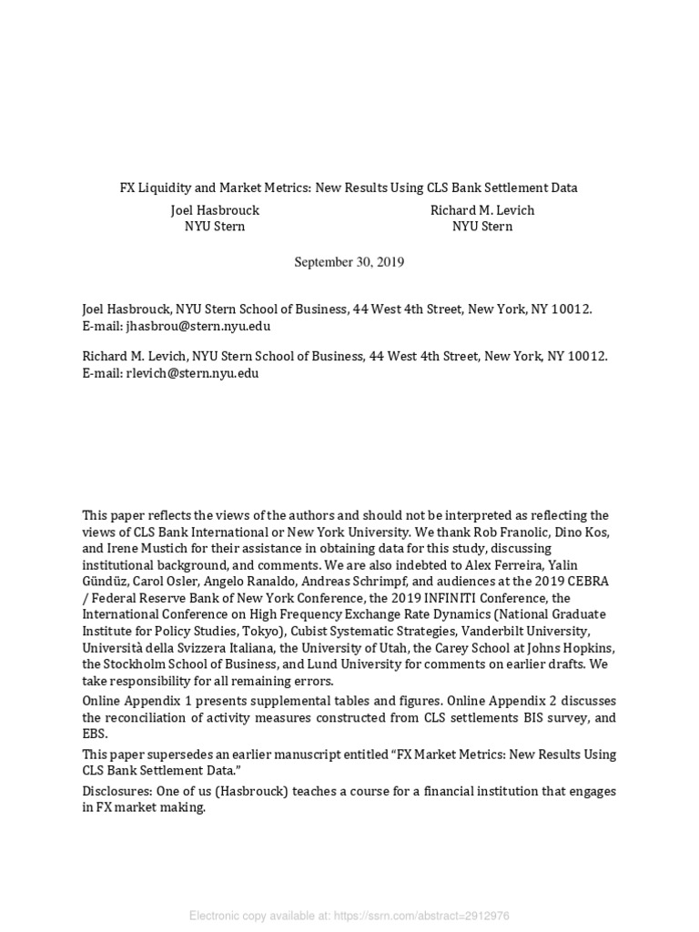 FX Liquidity Insights from CLS Data | PDF | Foreign Exchange Market ...