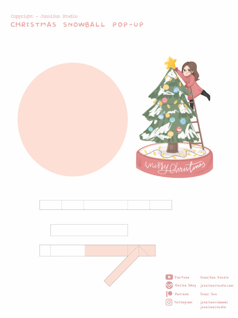 Snowball Pop-Up Template - JunniSun Studio | PDF