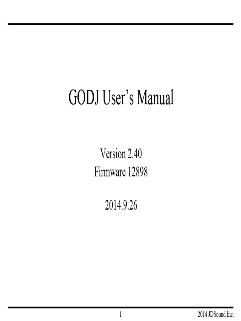 GODJ Users Manual en | PDF | Microphone | Equalization (Audio)