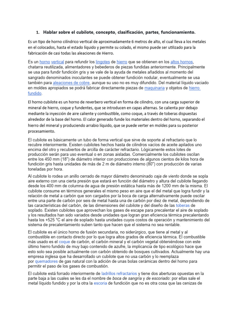 Hablar Sobre El Cubilote | PDF | Rieles | Materiales