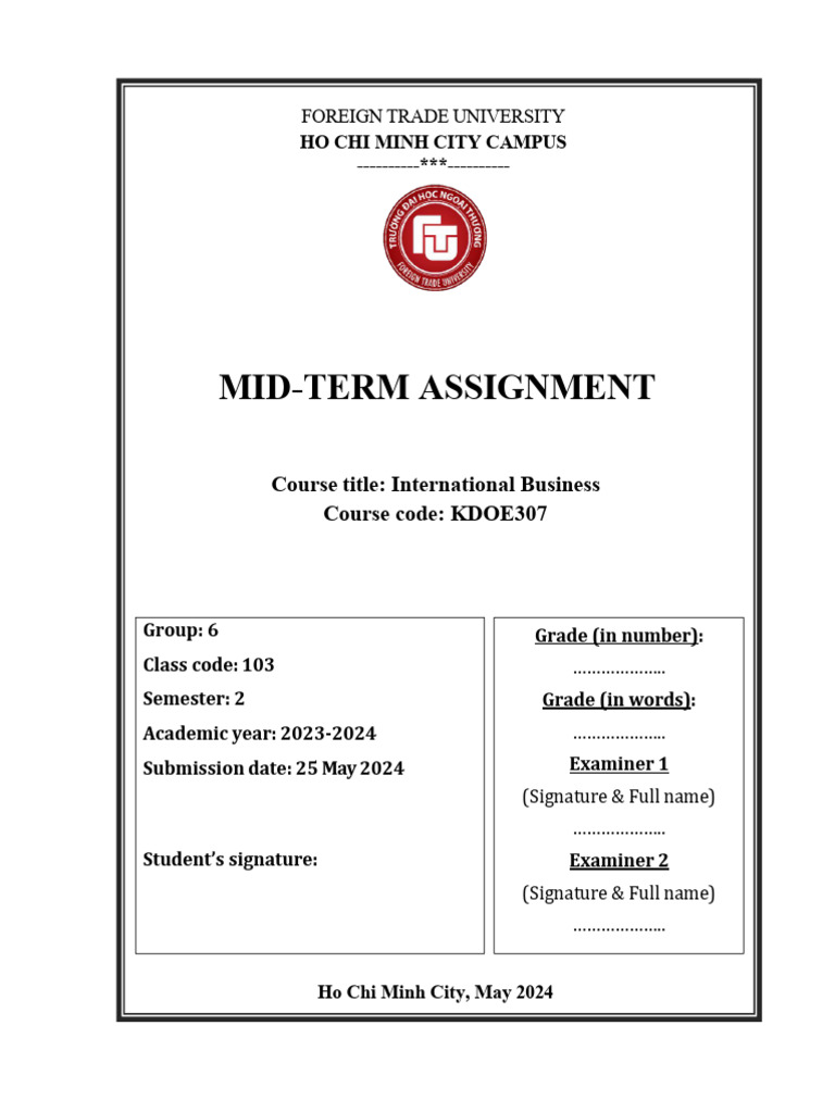 MID-TERM ASSIGNMENT - INTERNATIONAL BUSINESS | PDF | Exchange Rate | Brand
