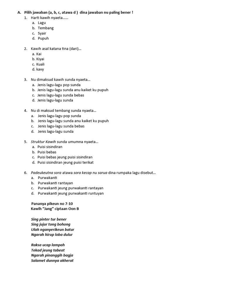 LATIHAN SOAL PAS | PDF