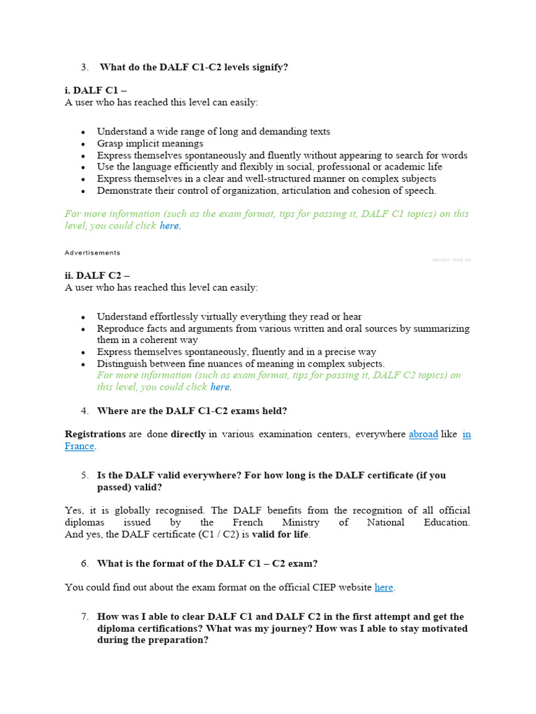 DALF C1 & DALF C2 Details | PDF | Learning | Behavior Modification