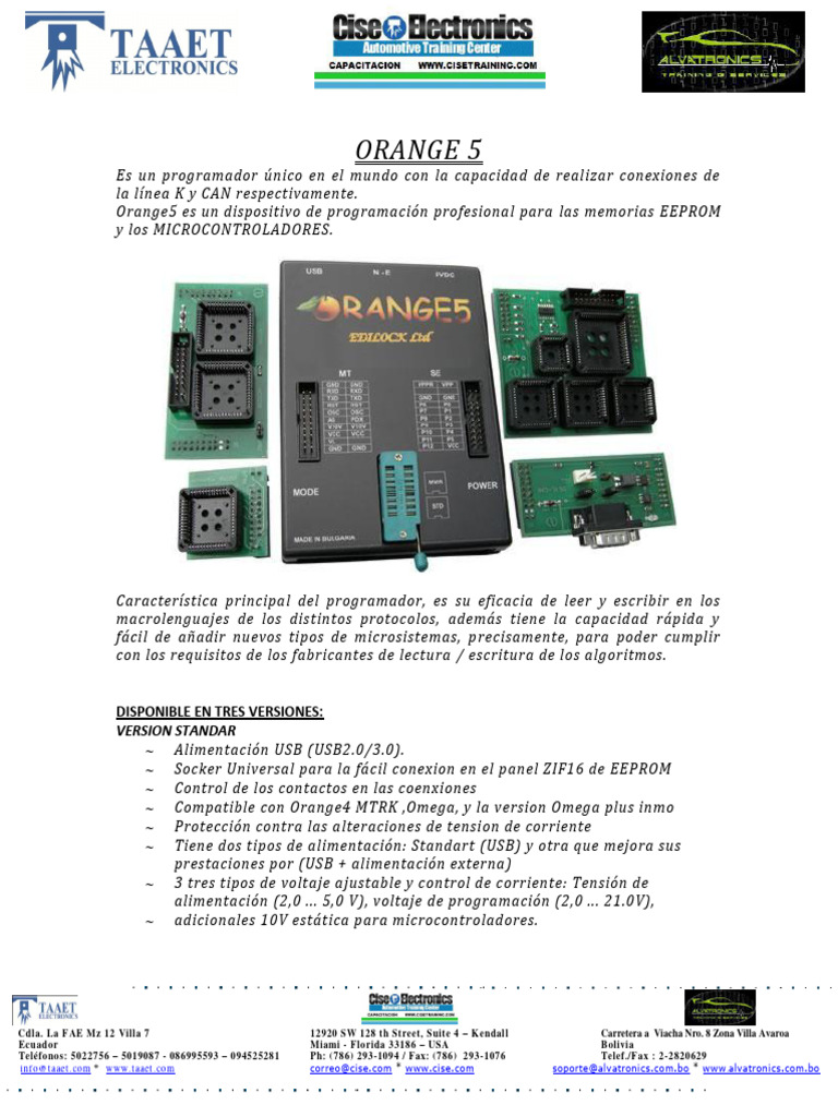 ORANGE_5_Caracteristicas_Internacional | PDF | Equipo de oficina ...