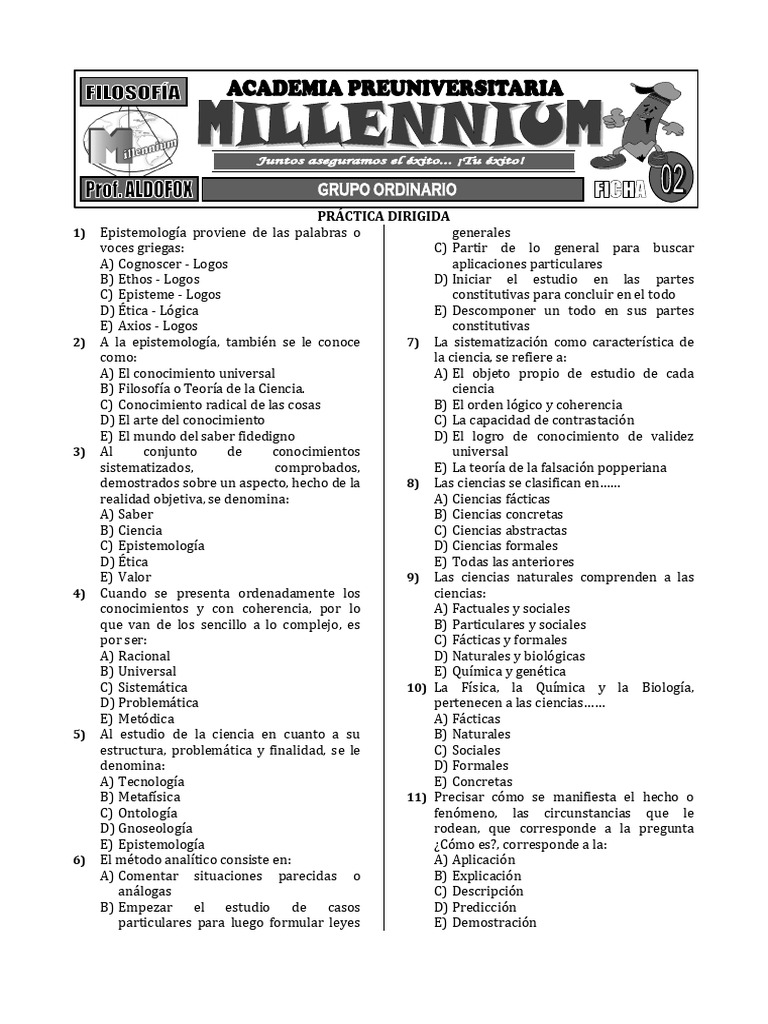 02 Filosofia-Millenium Virtual-Aldo-Fox 33 0 | PDF | Science | Conocimiento