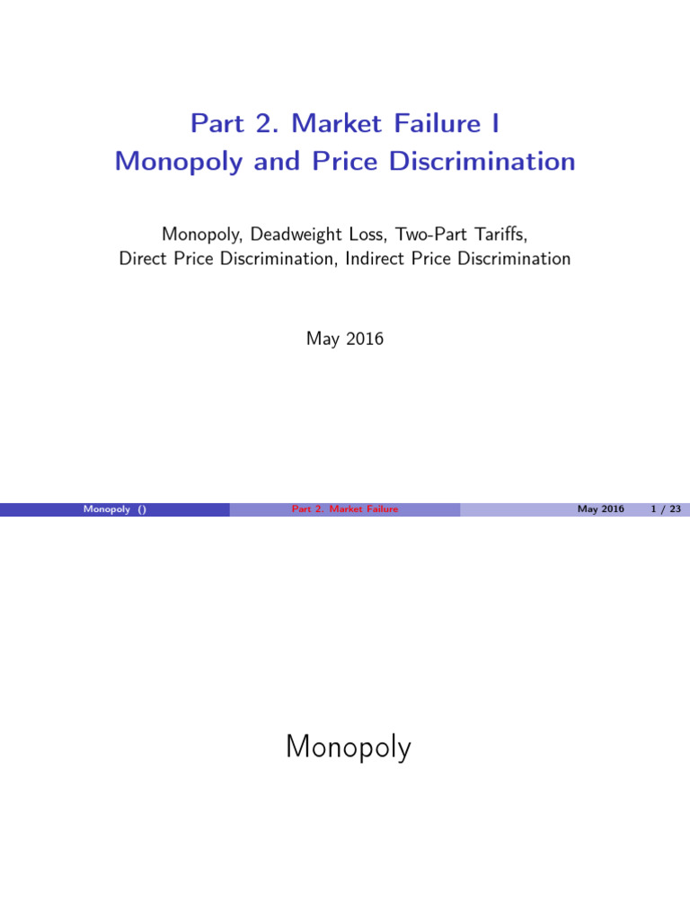 302 2 Monopoly | PDF | Monopoly | Price Discrimination