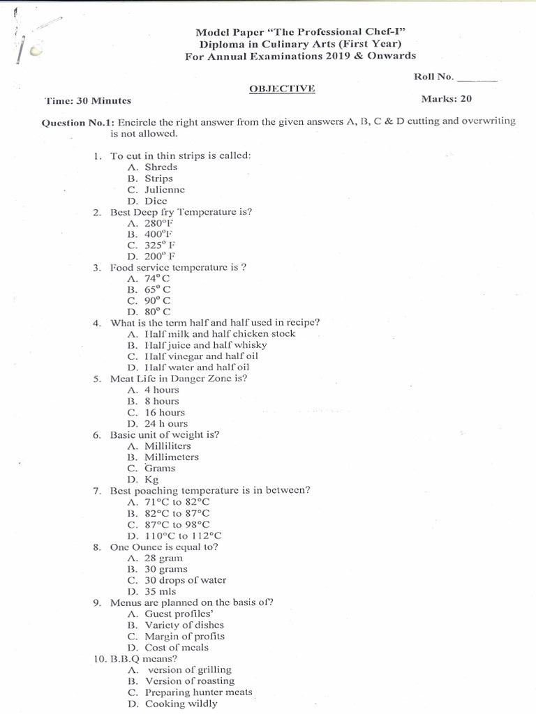 Professional Chef I | PDF
