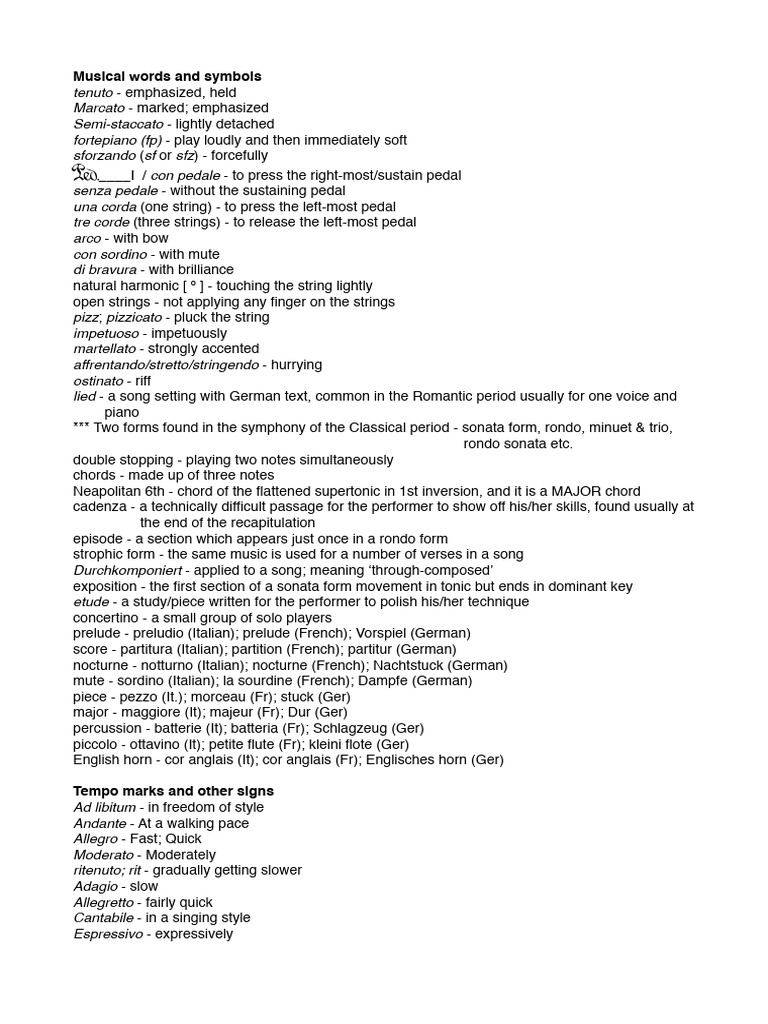Terms, Signs & Instruments GD 6,7,8 | PDF | Tempo | String Instruments