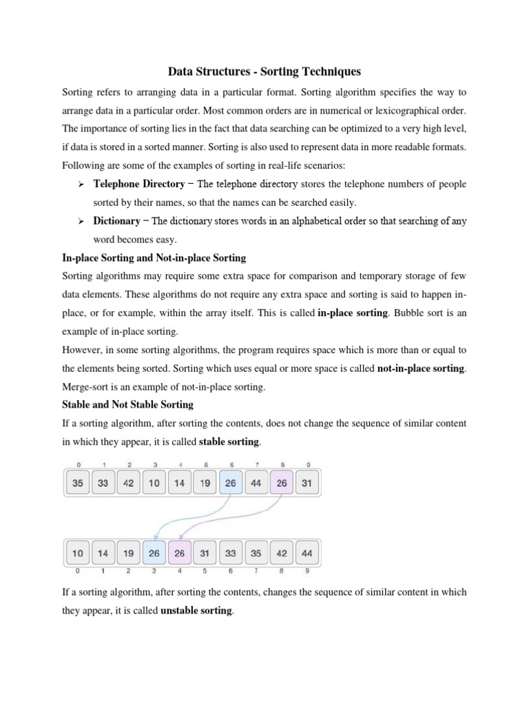 Data Structure Sorting Algo | PDF | Computer Data | Algorithms And Data Structures