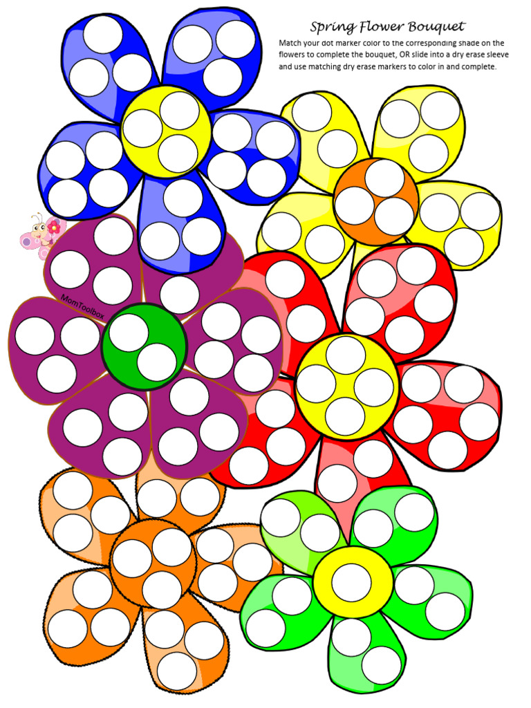 Spring Flower Bouquet Coloring Activity | PDF