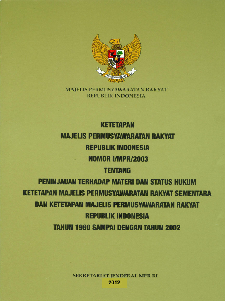 Himpunan Ketetapan MPR | PDF | Hukum