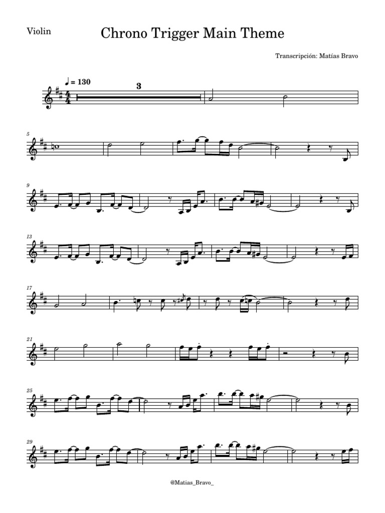 Chrono Trigger Main Theme Violin | PDF | Square Enix Franchises ...