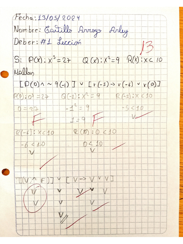 Deber 1 Álgebra Lógica Matemática | PDF