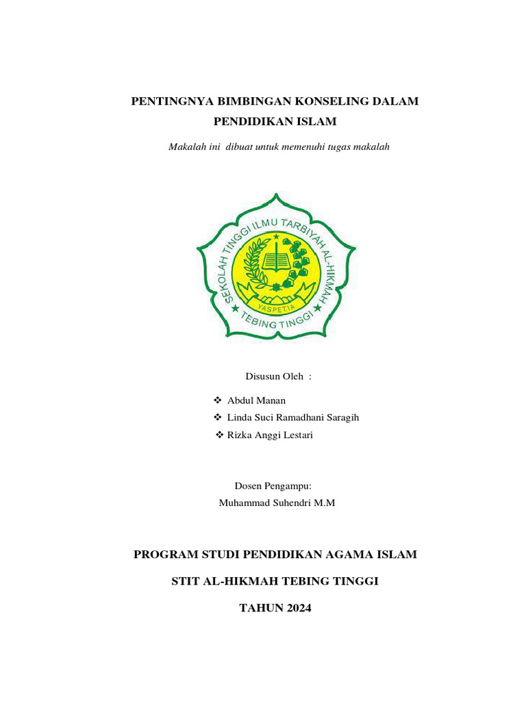 Makalah Fungsi Dan Peran Bimbingan Dan Konseling Islam | PDF | Pengembangan Diri | Sains ...