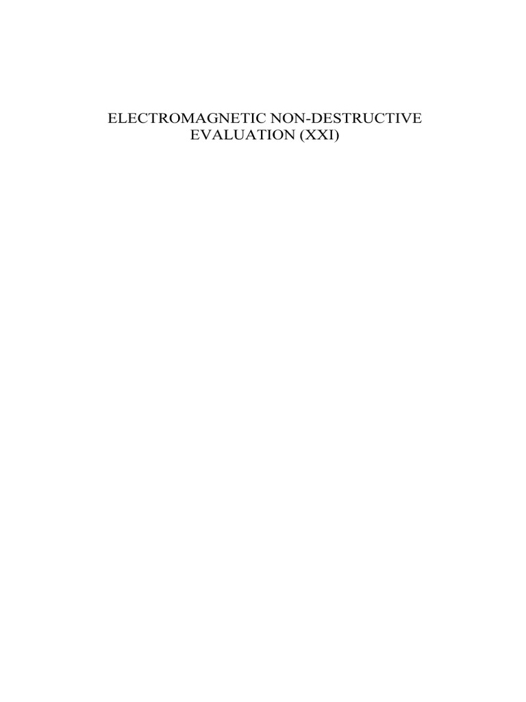 Electromagnetic Non-Destructive Evaluation (Xxi) | PDF | Inductor ...