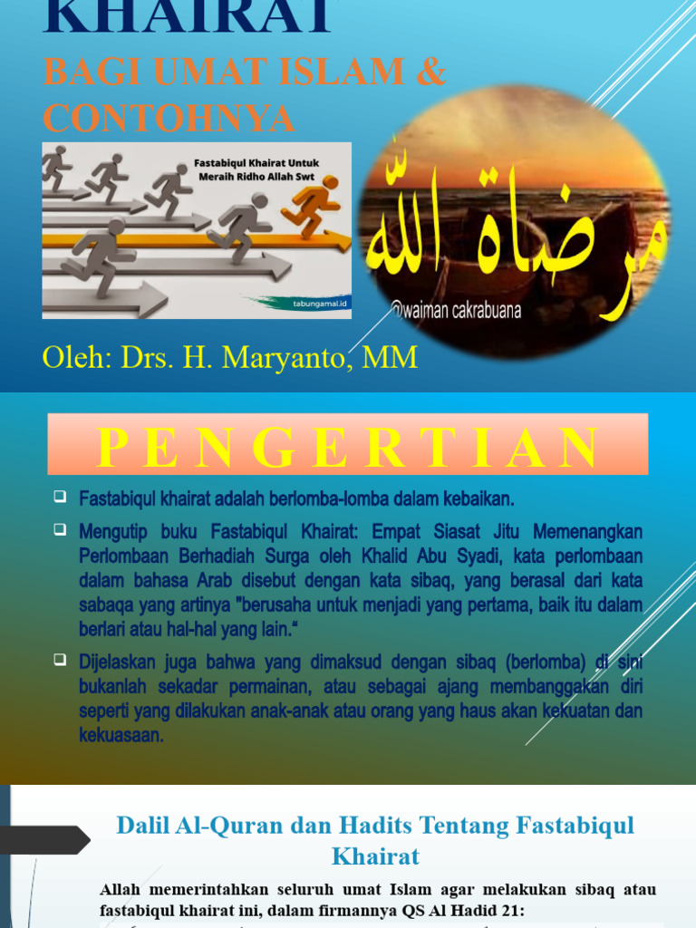 Arti Fastabiqul Khairat Bagi Umat Islam & Contohnya | PDF