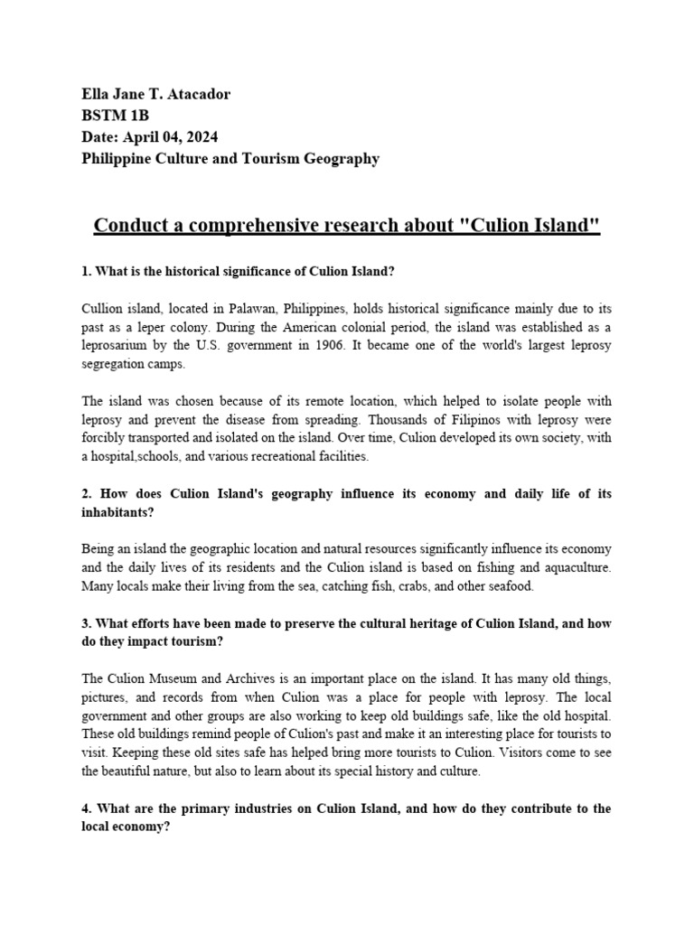 History and Culture of Culion Island | PDF