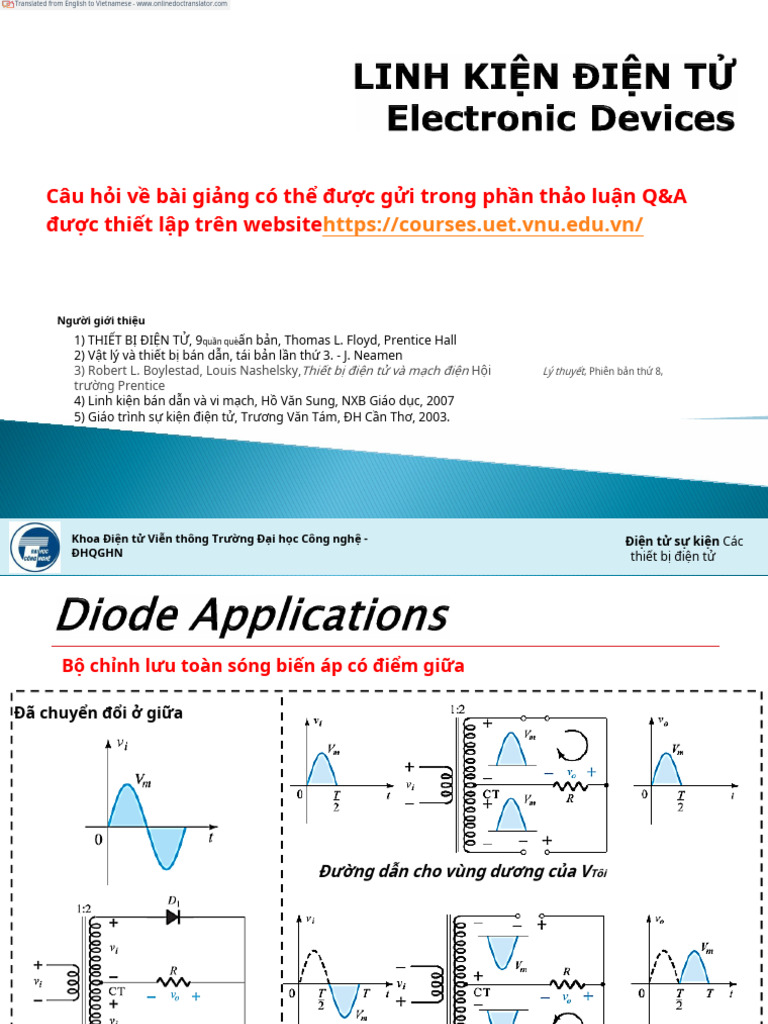 Tuần 4 - Diode (cont.) .TV | PDF