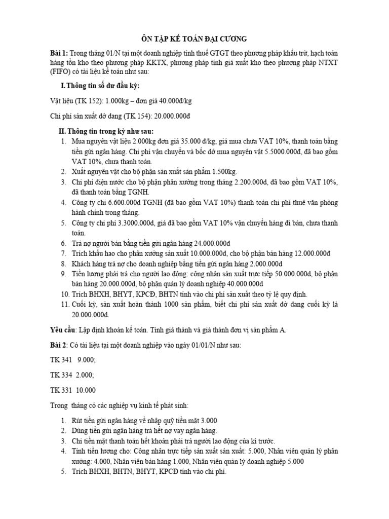 Bai Tap On KTDC | PDF