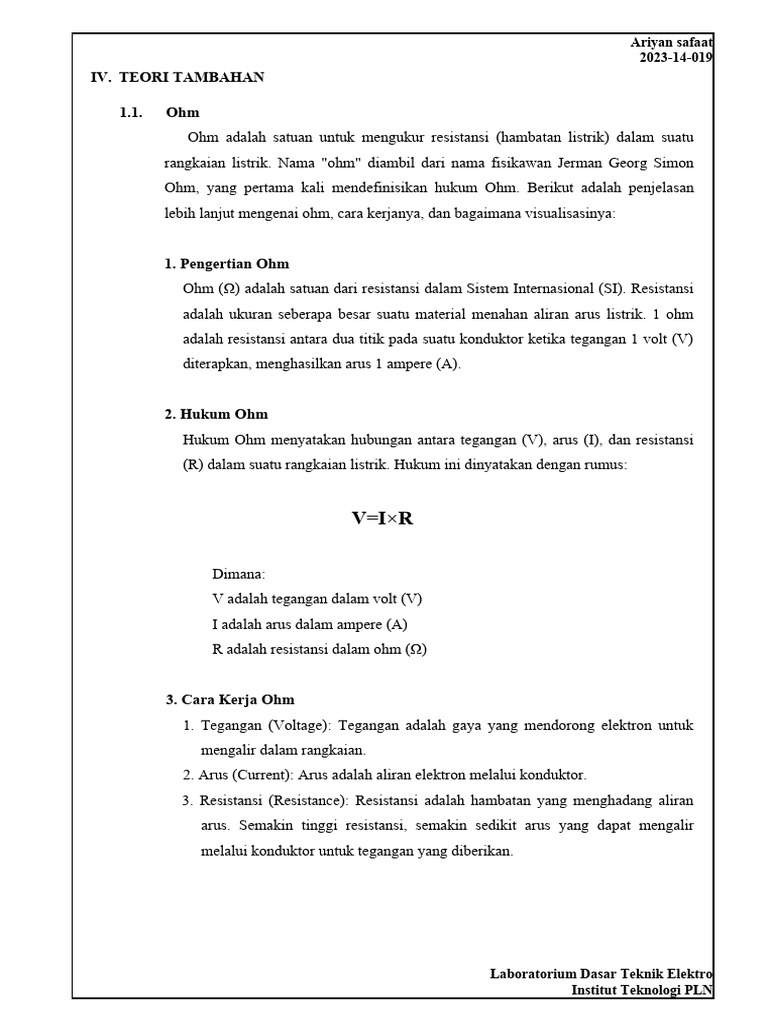 Teori tambahan modul 1 | PDF