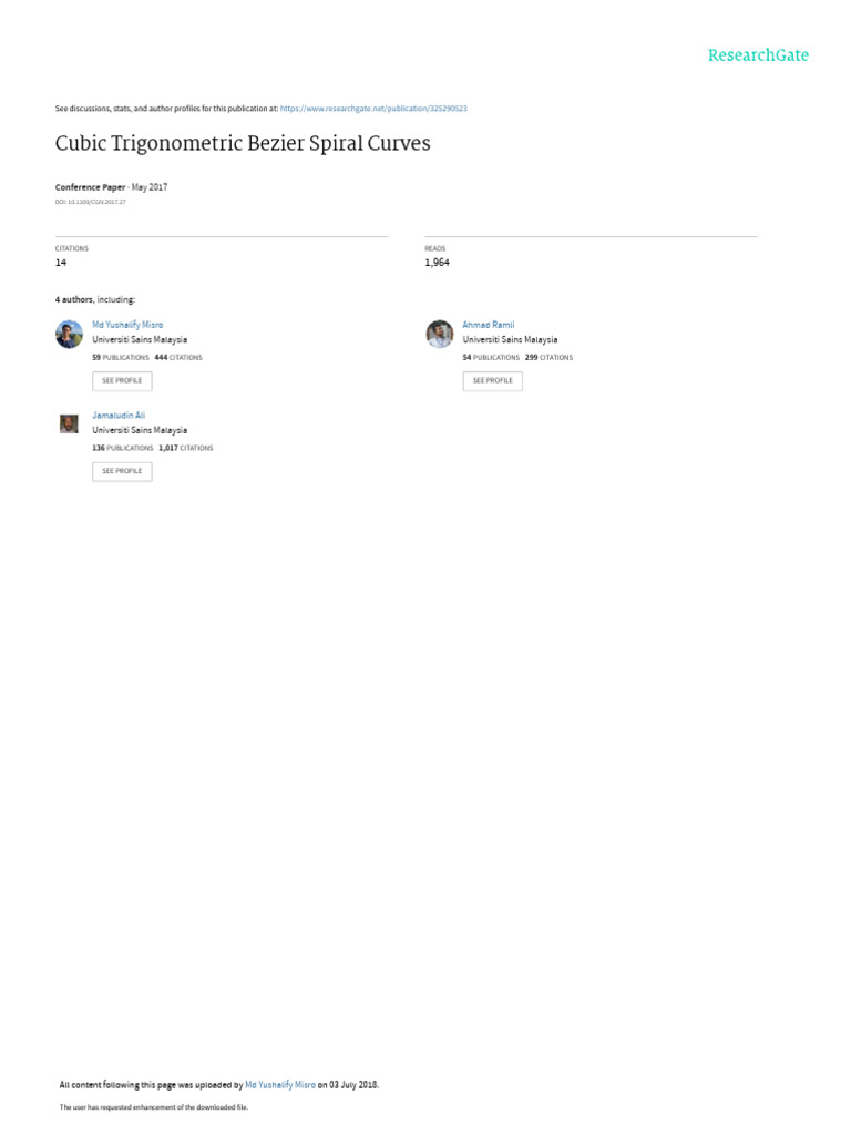Full IEEE Cubic Trigonometric Bezier Spiral Curve | PDF | Curvature | Trigonometric Functions