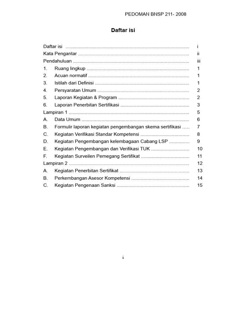 2 Pedoman BNSP Syarat LSP Daftar Isi | PDF | Bisnis