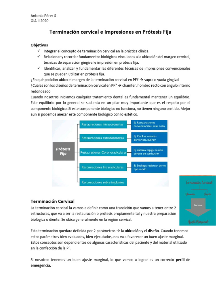 Terminacion Cervical e Impresiones en PFU | PDF | Anatomia dental | Ramas de Odontología