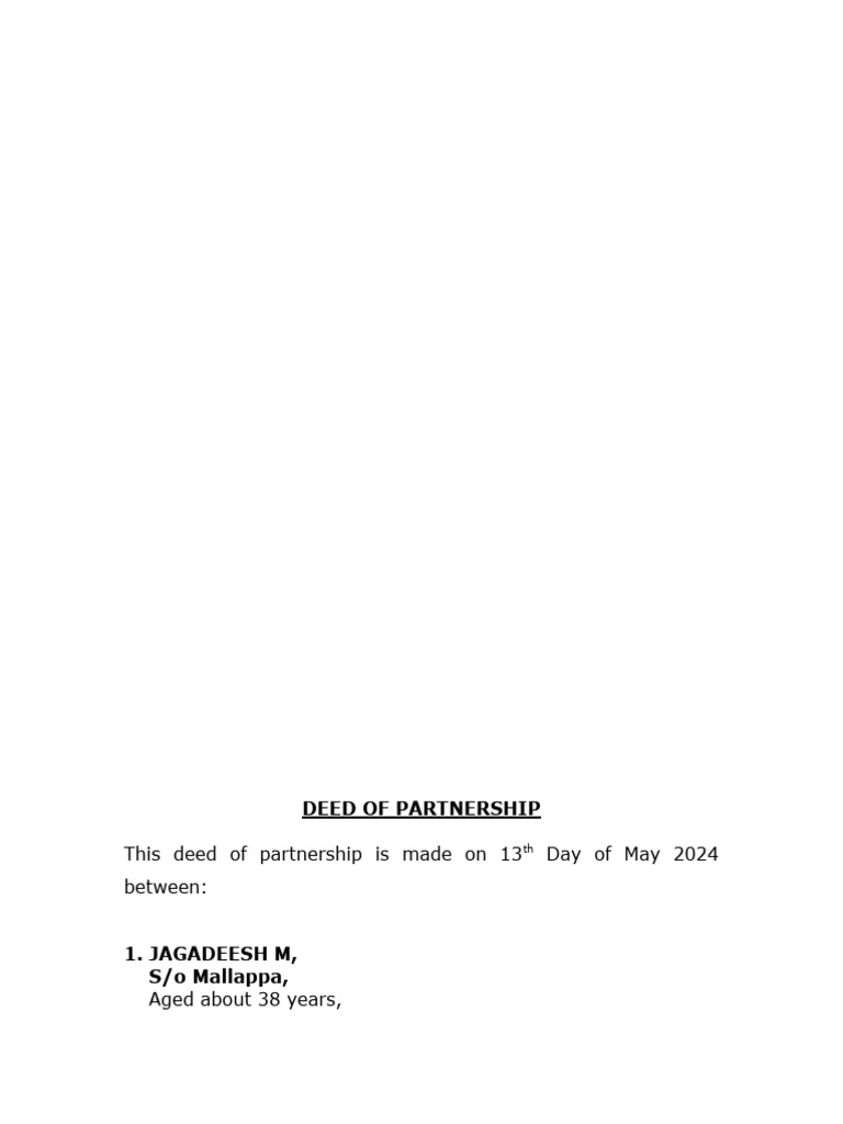 Partnership Deed for Legal Services | PDF | Partnership | Balance Sheet