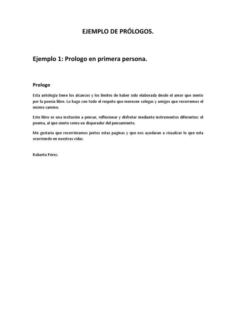 Ejemplo de Prólogos | PDF | Novelas | Cuentos