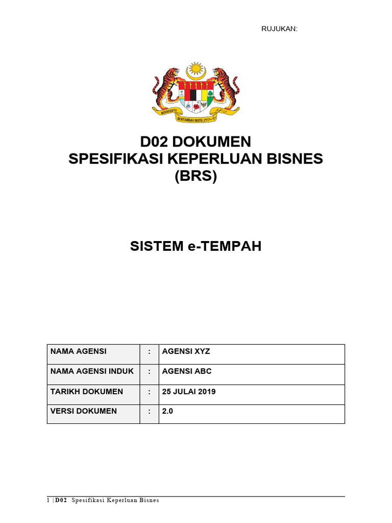 D02 Dokumen Spesifikasi Keperluan Bisnes | PDF