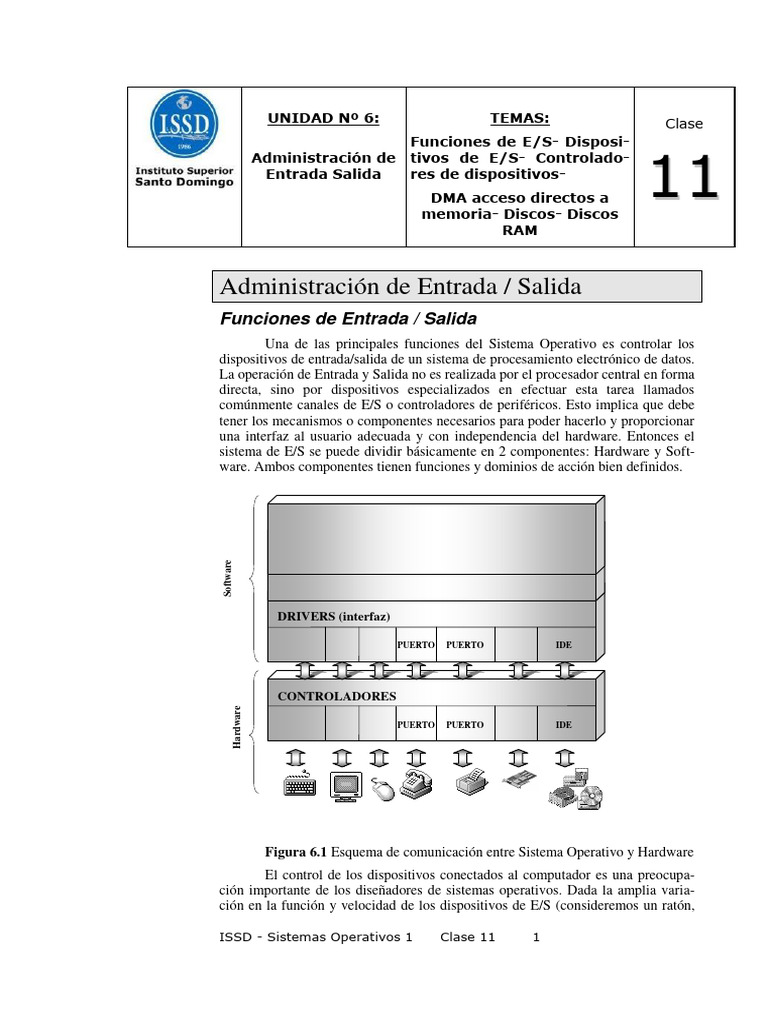 SO1 Clase11 | PDF | De entrada y salida | Hardware de la computadora
