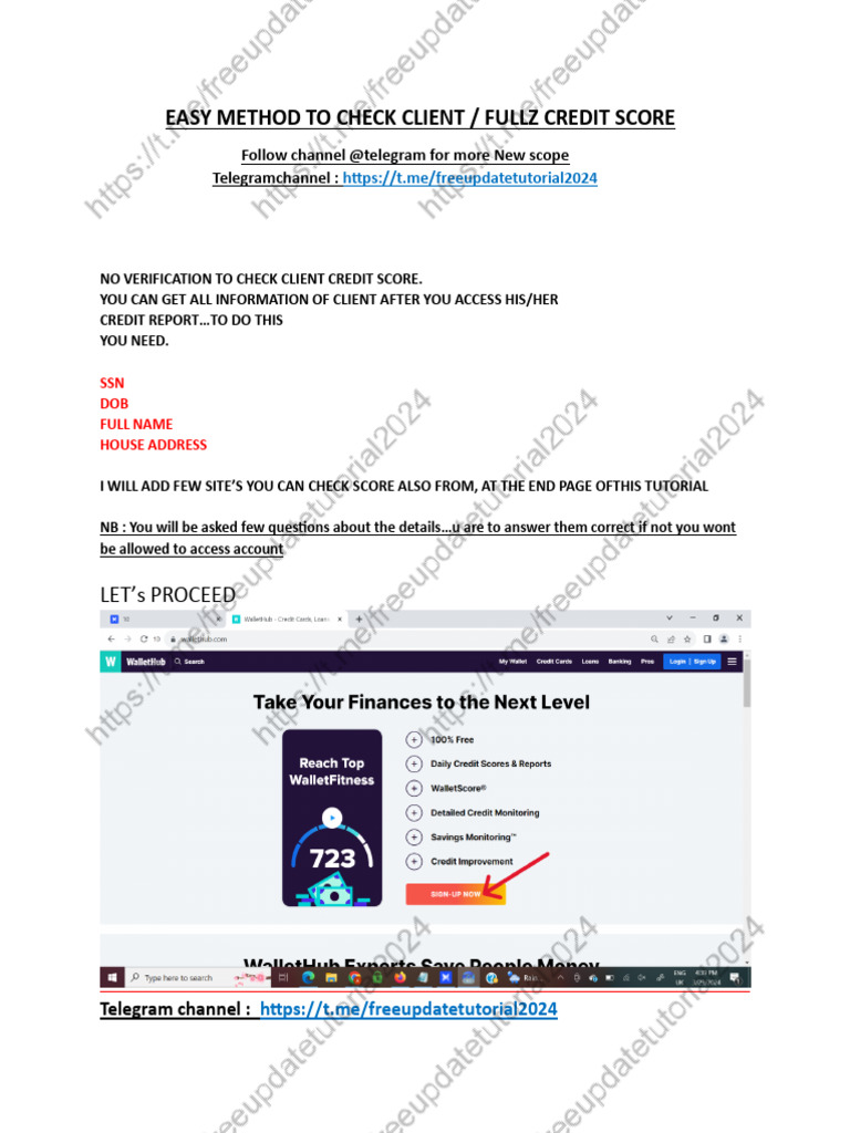 HOW TO CHECK CLIENT or FULLZ CREDIT SCORE | PDF